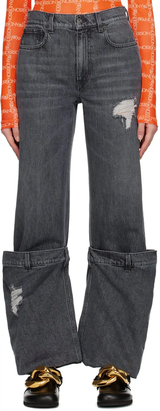 J.W.ANDERSON Jw Anderson Logo Patch Distressed Jeans