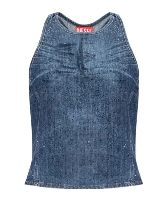 DIESEL® De-plaque-s Denim Tank Top - Medium Blue