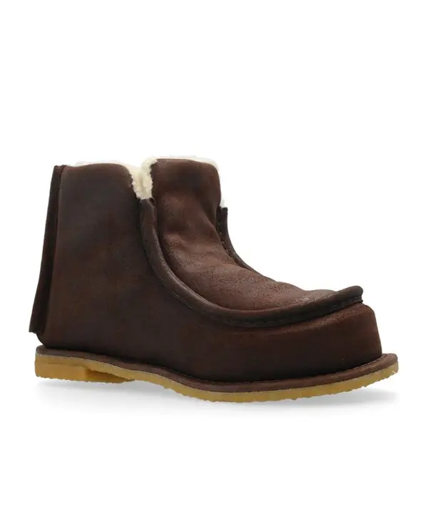 J.W.ANDERSON Shearling-lined Suede Boots - Brown