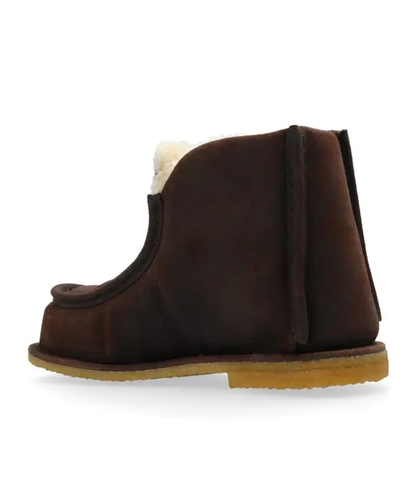 J.W.ANDERSON Shearling-lined Suede Boots - Brown