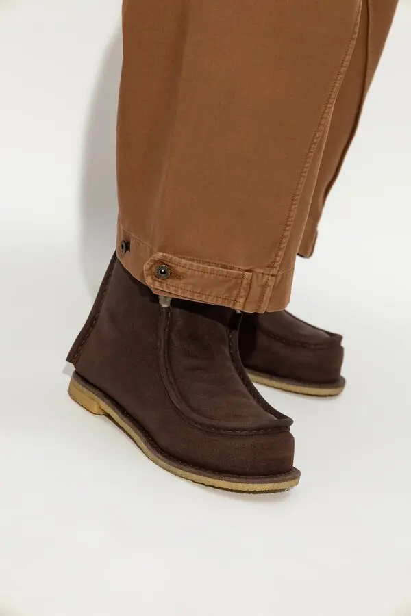 J.W.ANDERSON Shearling-lined Suede Boots - Brown