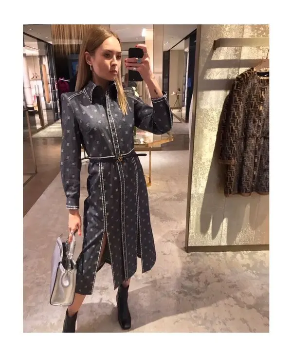 Fendi Karligraphy Motif Shirt Dress