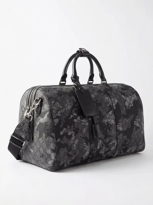 Gucci Gg Large Duffle Bag - Black And Gray