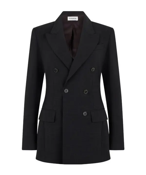 P.a.r.o.s.h Double-breasted Wool Blazer - Black