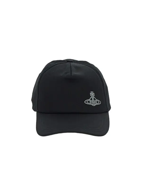 VIVIENNE WESTWOOD Logo Embroidered Cotton Cap - Black