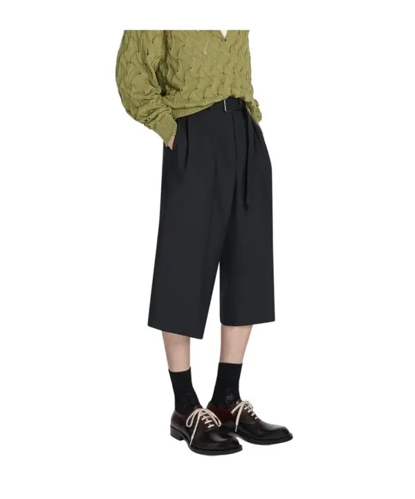 Dries Van Noten Belted Pleated Shorts