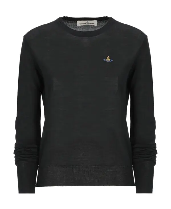 VIVIENNE WESTWOOD Orb Embroidered Knit Pullover - Black