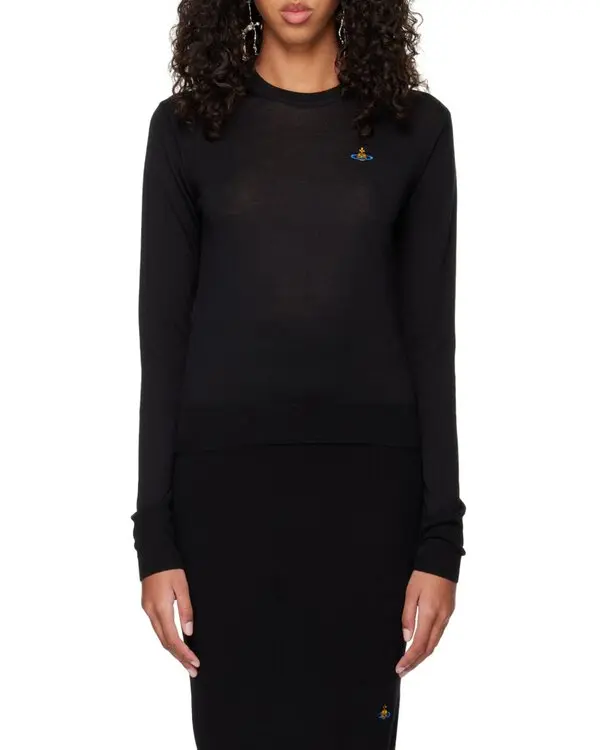 VIVIENNE WESTWOOD Orb Embroidered Knit Pullover - Black