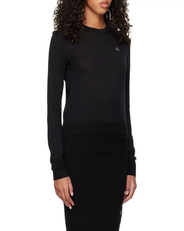VIVIENNE WESTWOOD Orb Embroidered Knit Pullover - Black