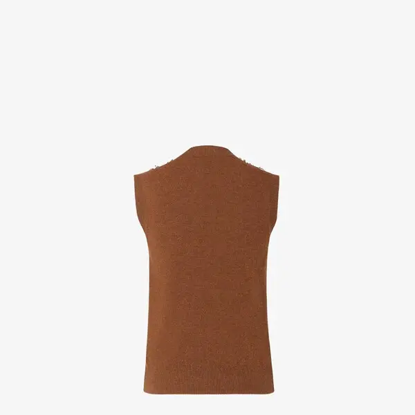 Fendi Wool And Cashmere Vest With Embellishment