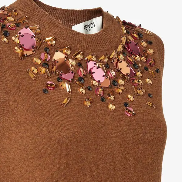 Fendi Wool And Cashmere Vest With Embellishment