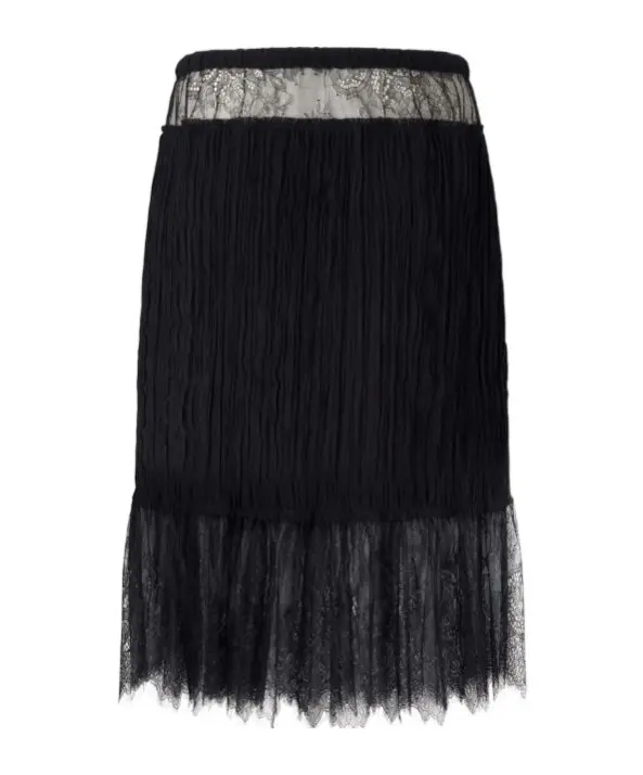 Pinko Lace Detail Gathered Skirt