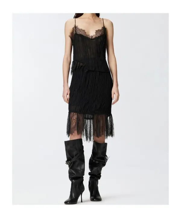 Pinko Lace Detail Gathered Skirt