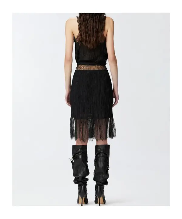 Pinko Lace Detail Gathered Skirt