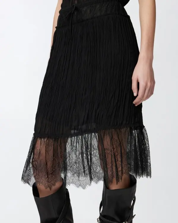 Pinko Lace Detail Gathered Skirt