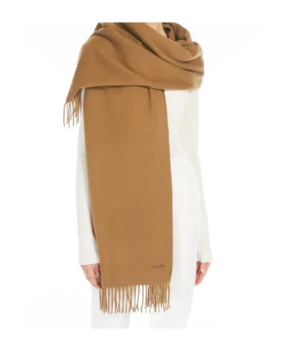 Max Mara Baci Fringed Edge Scarf - Beige