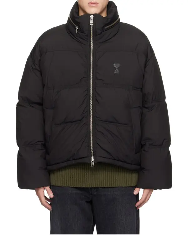 Ami De Coeur Zipped Down Jacket - Black