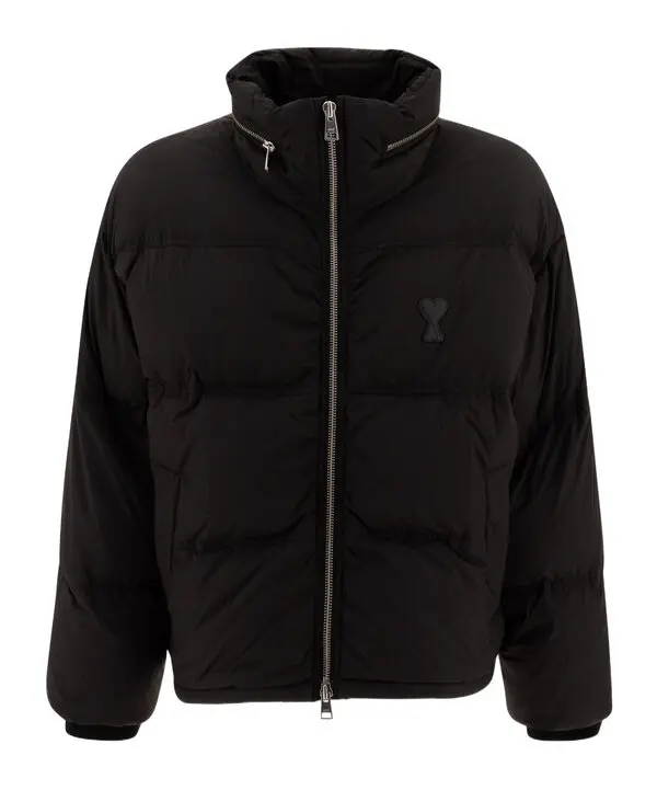AMI Paris De Coeur Quilted Puffer Jacket - Black