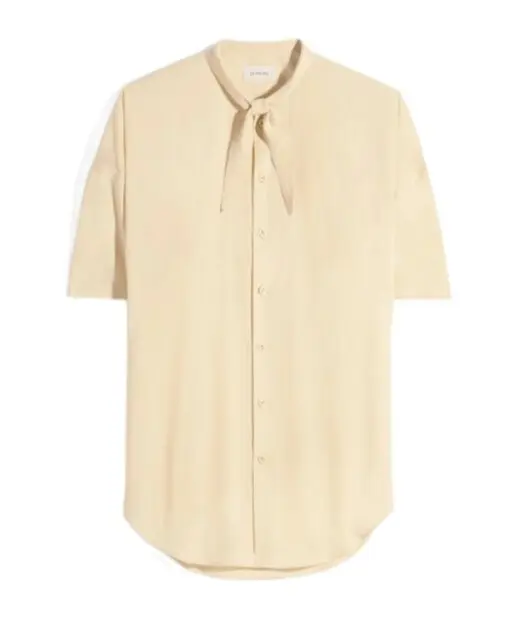LEMAIRE Integrated Scarf Short Sleeve Shirt - Ice Apricot