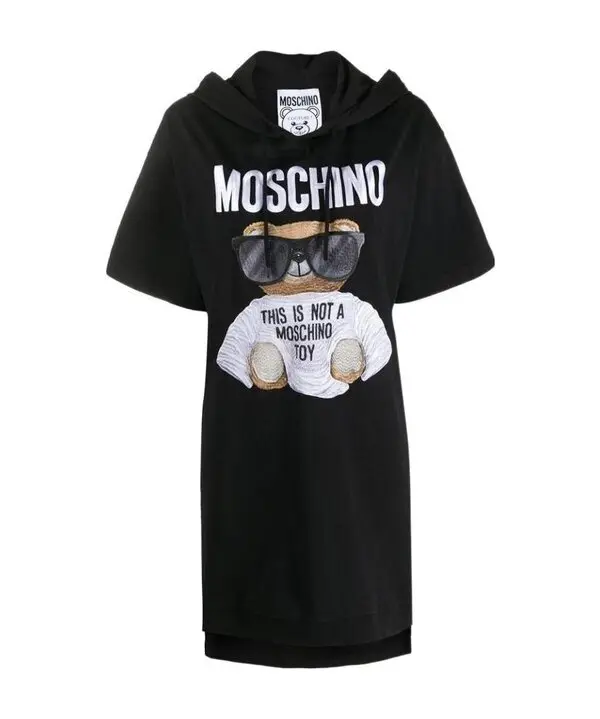Moschino Micro Teddy Bear Jersey Dress - Black