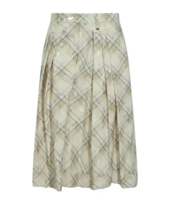 VIVIENNE WESTWOOD Pleated Check Midi Skirt - No