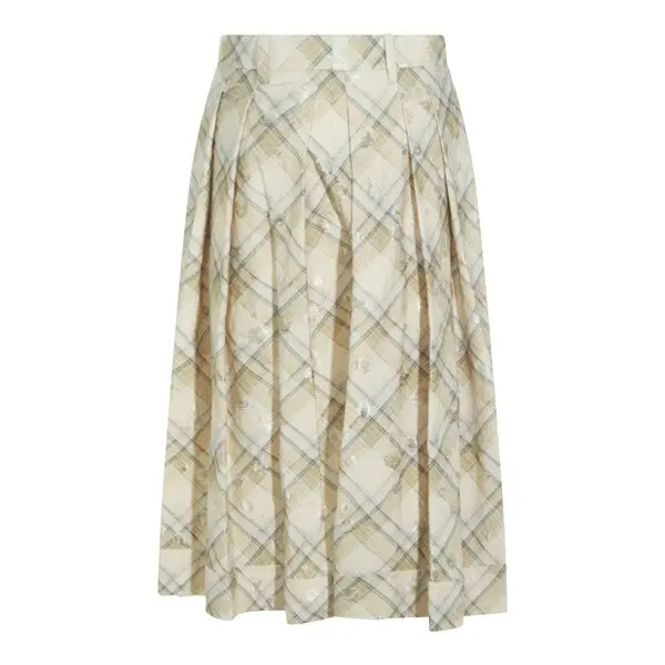 VIVIENNE WESTWOOD Pleated Check Midi Skirt