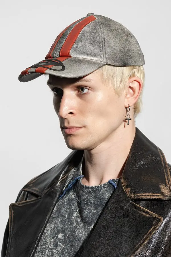 DIESEL® C-olav Logo-patch Leather Baseball Cap
