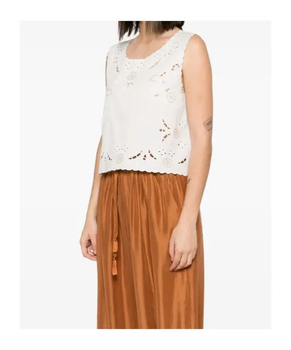 FORTE_FORTE Sleeveless Embroidered Top