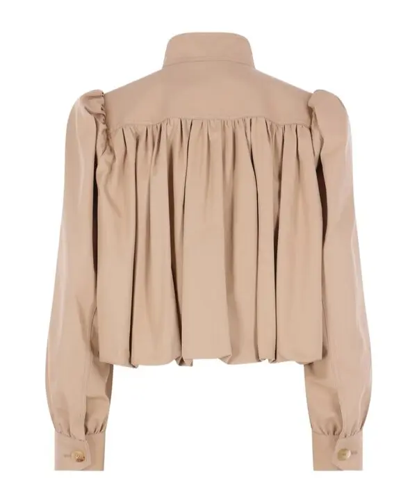 Chloé Gathered Boule Jacket In Organic Cotton - No