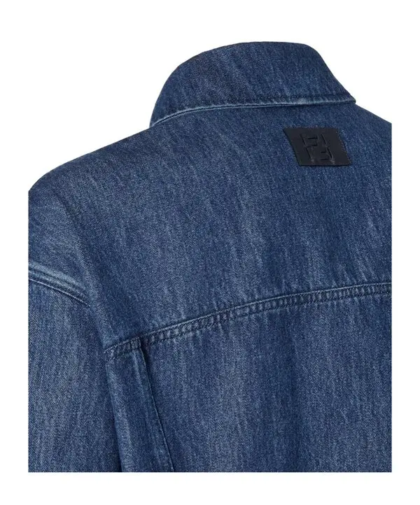 Fendi Collared Button-up Denim Jacket