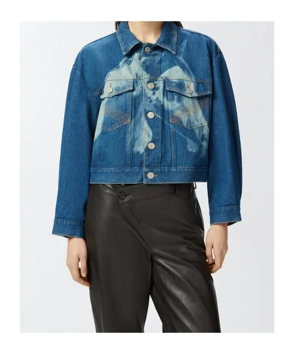 Pinko Horse Print Denim Jacket - Dark Blue