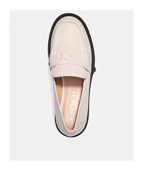 COACH Leah Chunky Loafers With Logo Detailing - Leather/chalk