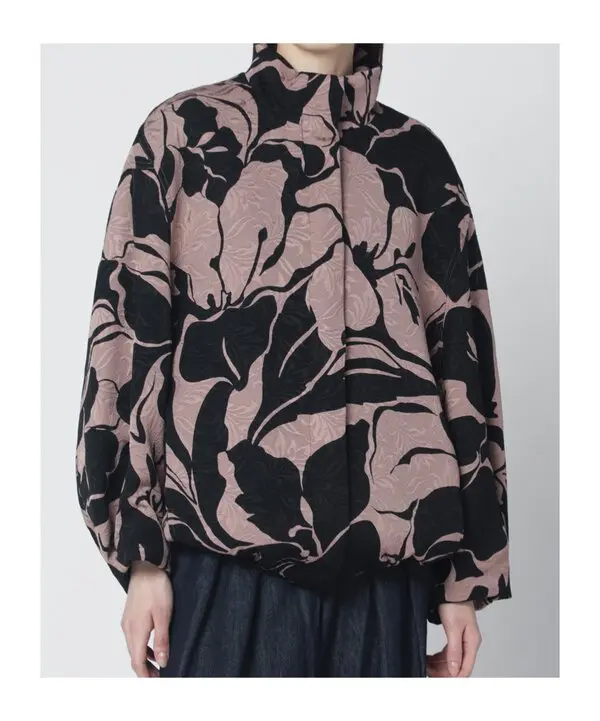 Dries Van Noten High Neck Floral Jacquard Jacket - Black