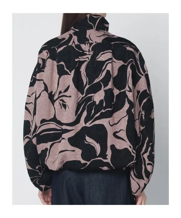 Dries Van Noten High Neck Floral Jacquard Jacket - Black