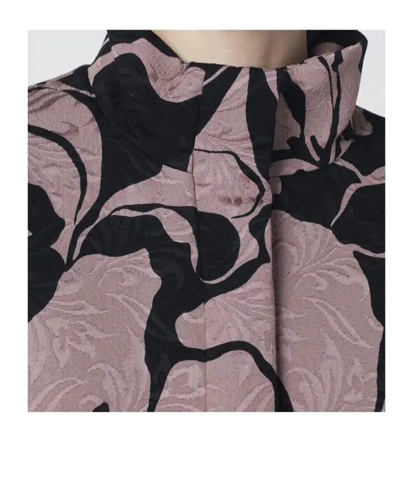 Dries Van Noten High Neck Floral Jacquard Jacket - Black