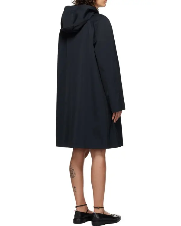 Thom Browne Single-breasted Drawstring Hooded Parka - Navy Blue