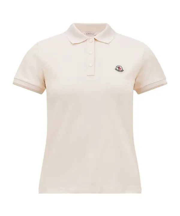 Moncler Logo Patch Short-sleeved Polo Shirt - White