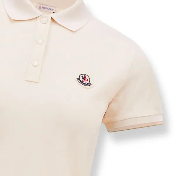 Moncler Logo Patch Short Sleeve Polo Shirt - White
