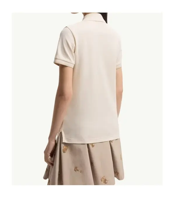 Moncler Logo Patch Short Sleeve Polo Shirt - White