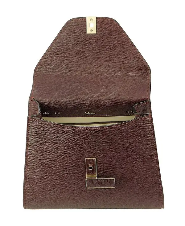 VALEXTRA Iside Foldover Mini Top Handle Bag - Deep Red