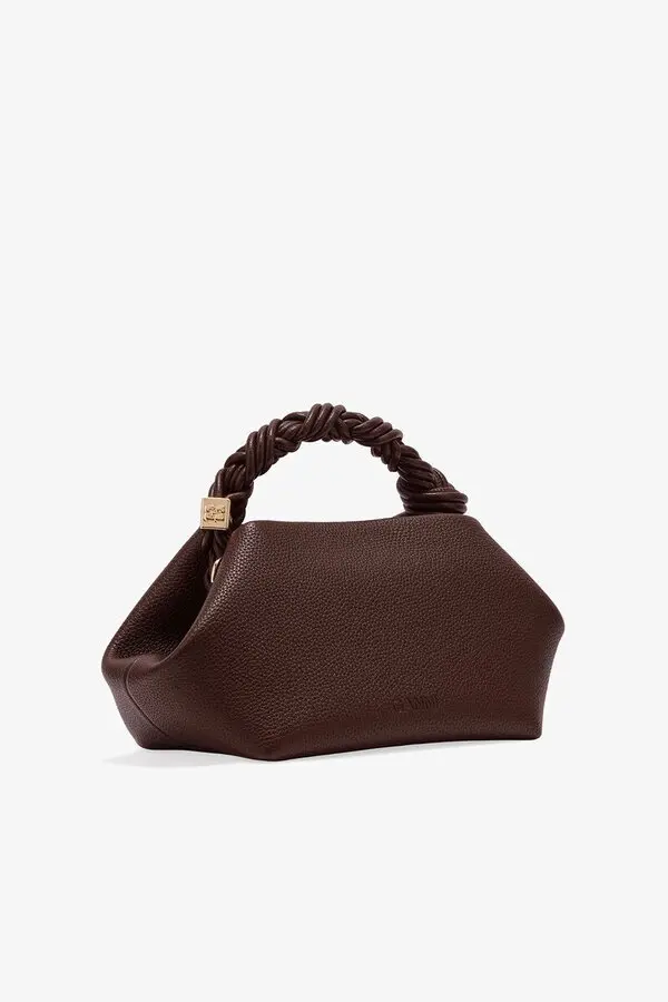 GANNI Twisted-handle Tote Bag With Bou Logo Detail - Brown