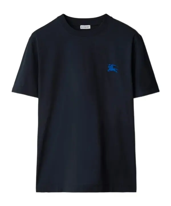 Burberry Logo Embroidered Slim-fit T-shirt - Navy Blue
