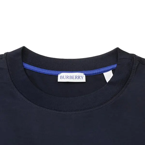 Burberry Logo Embroidered Slim-fit T-shirt - Navy Blue