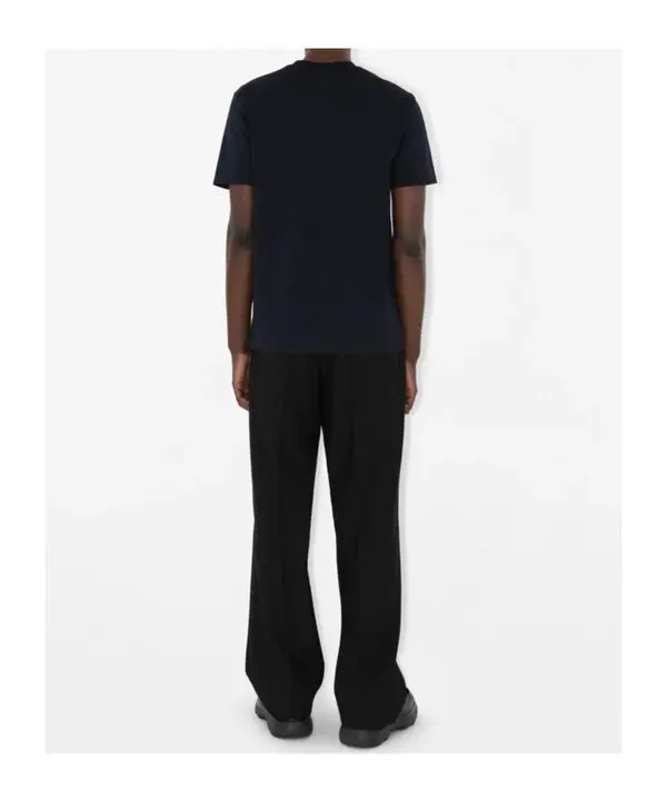 Burberry Logo Embroidered Slim-fit T-shirt - Navy Blue