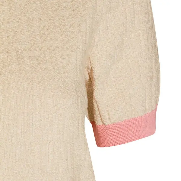 Fendi Ff Jacquard Short-sleeved Jumper - Light Beige