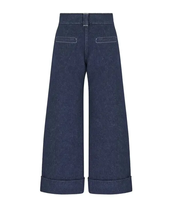 Dior Baby Button Detailed Wide Leg Jeans