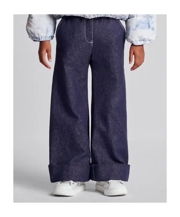 Dior Baby Button Detailed Wide Leg Jeans