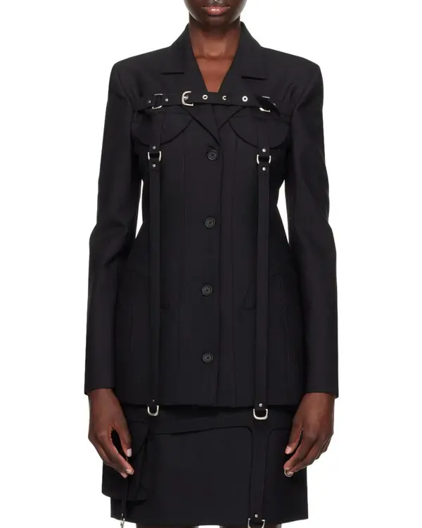 Off-White Buckle-detailed Long-sleeved Jacket