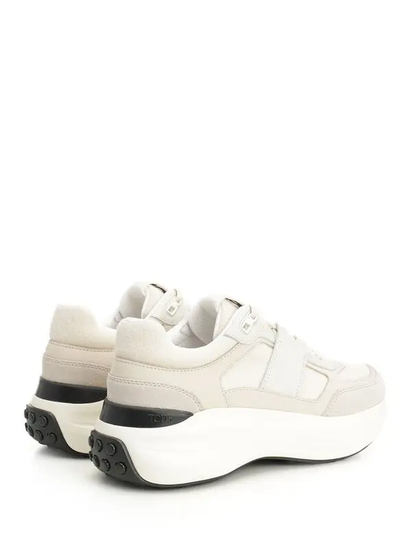 TOD'S Round Toe Lace-up Sneakers - White