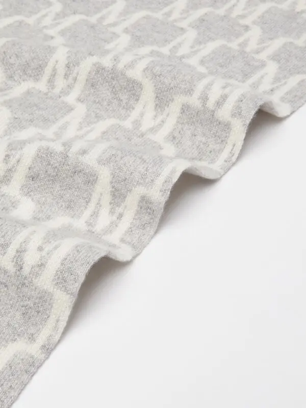 Max Mara Orli Monogram Knit Scarf - Light Gray